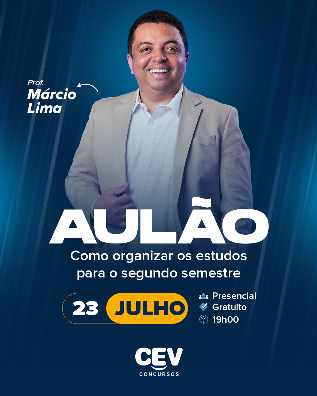 Aulão gratuito com Prof. Márcio Lima - dicas de organização dos estudos ...